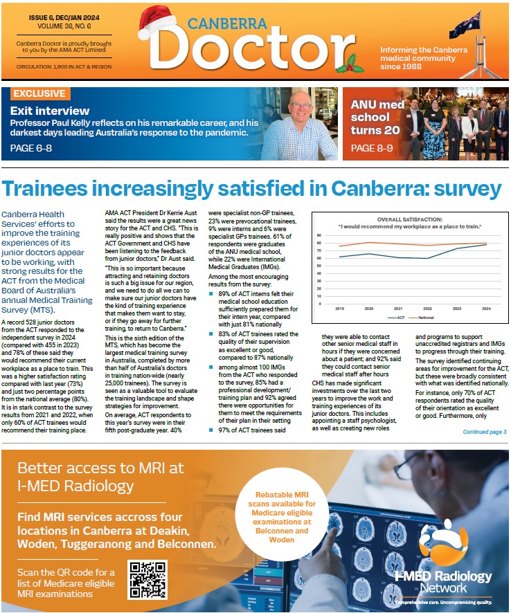 Canberra Doctor Issue 6 - 2024 | Australian Medical Association